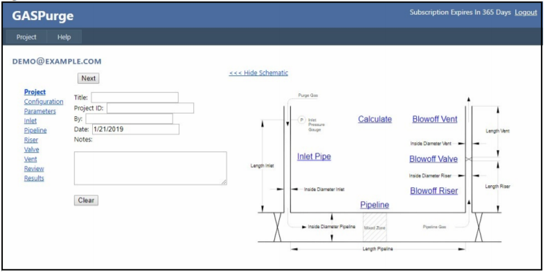 GasPurge natural gas pipeline purging & clearing calculating software ...